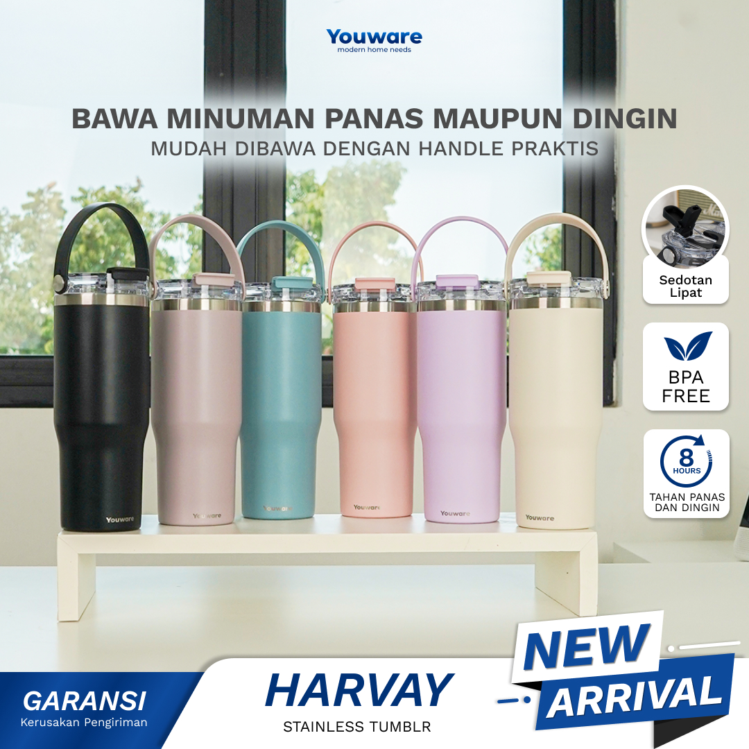 Jual Youware - Harvay Botol Minum Tumbler Stainless Steel 900ml Tahan ...