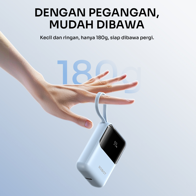Jual ROBOT Powerbank Mini Fast Charging 20W 9000 mAh Kabel iPhone ...