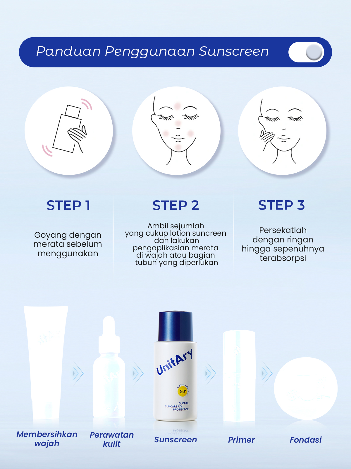 Jual UNITARY Global Suncare Sunscreen UV Protector SPF 50+ PA++++ 50ML ...