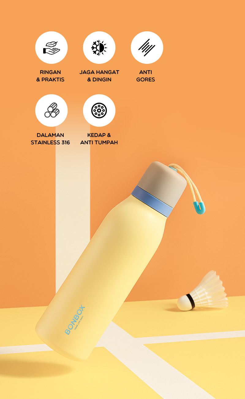 Jual BONBOX Tumbler Stainless Steel 530ML - Isulated Vacuum Bottle Tahan Panas Dingin 12 Jam ...