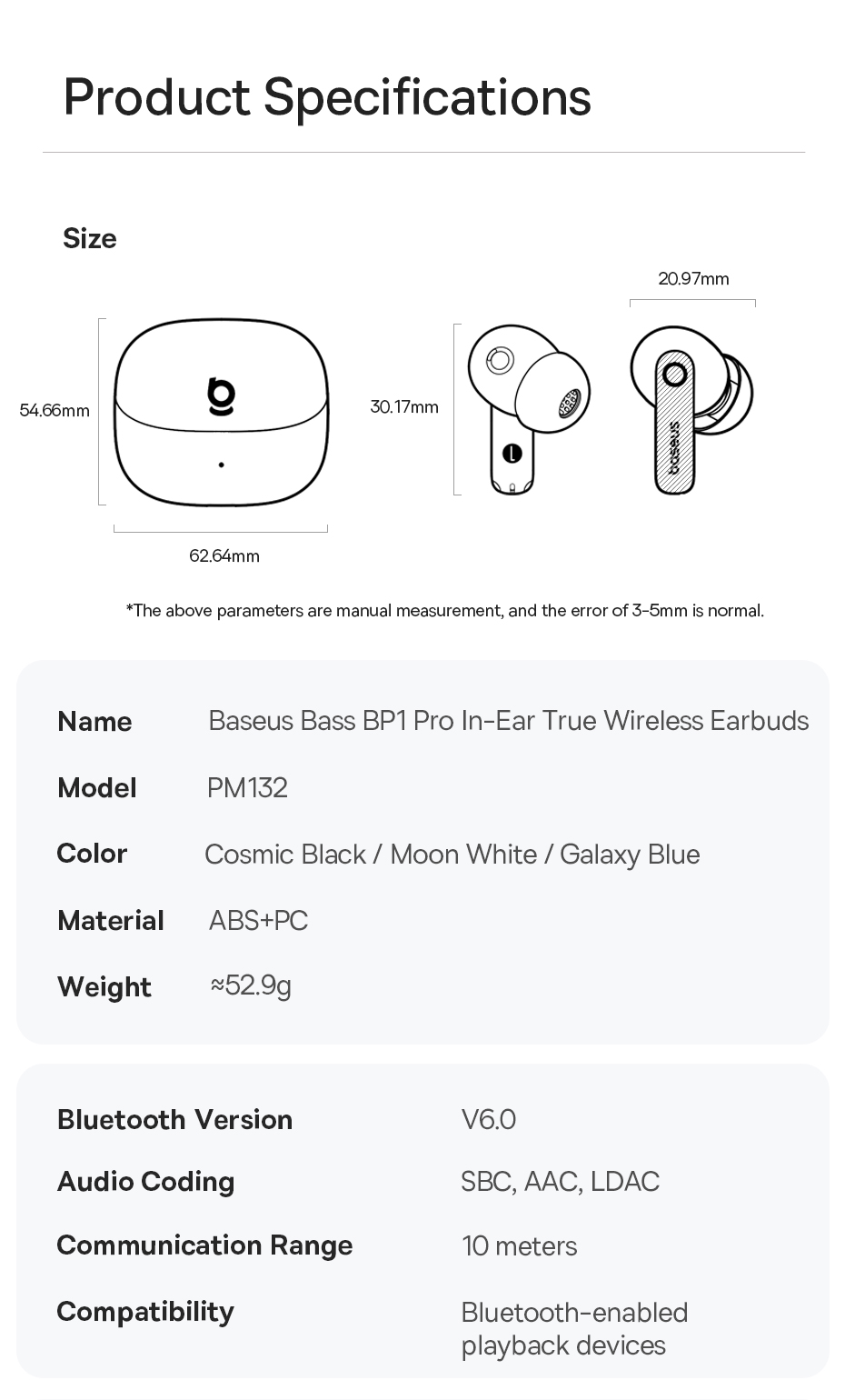 Jual Baseus BP1 Pro TWS Adaptive ANC Hi-Res LDAC -50dB 6 Mic ENC with ...