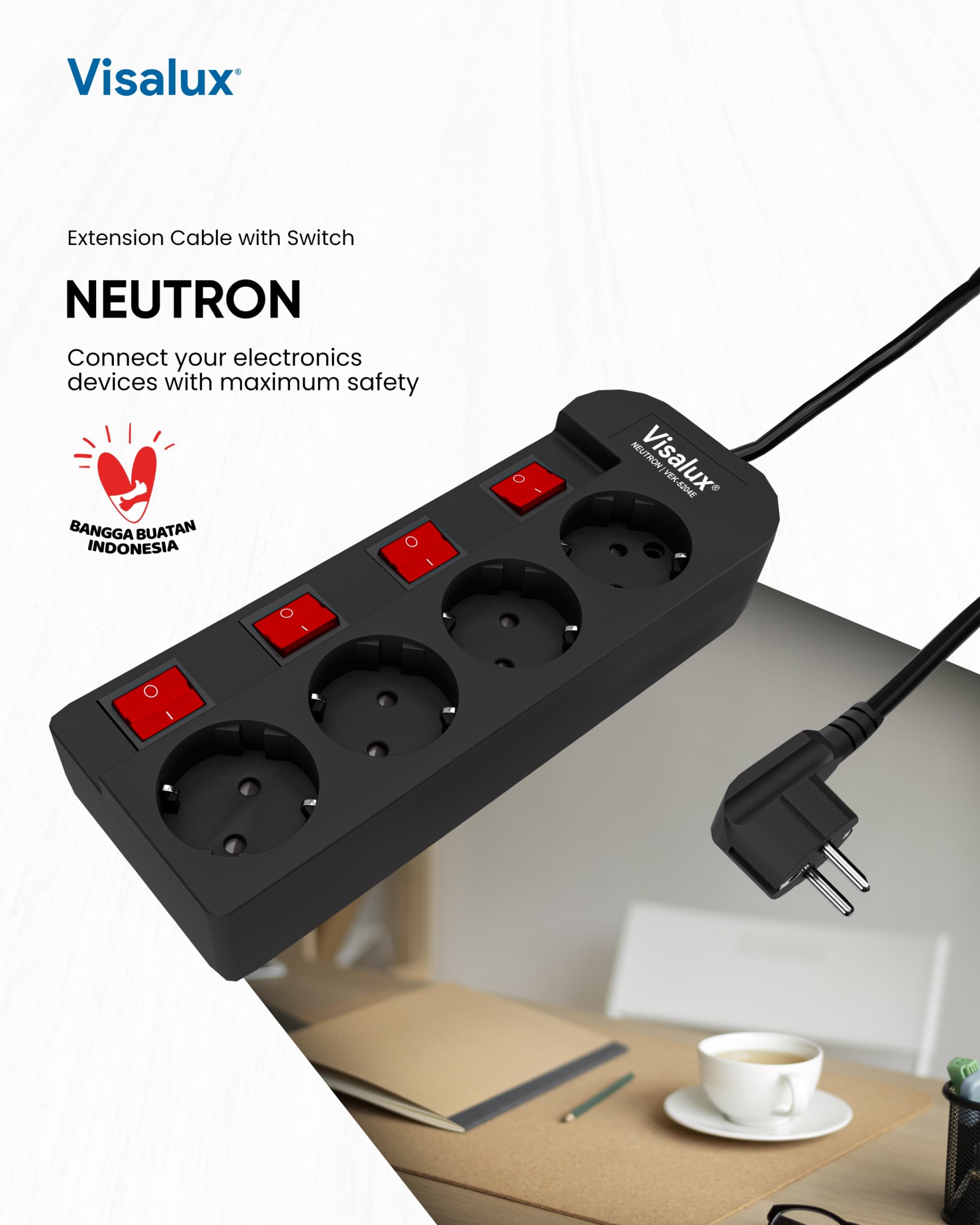 Jual Visalux Kabel Extension Neutron - 4L (Stop Kontak Colokan 4 Lubang ...