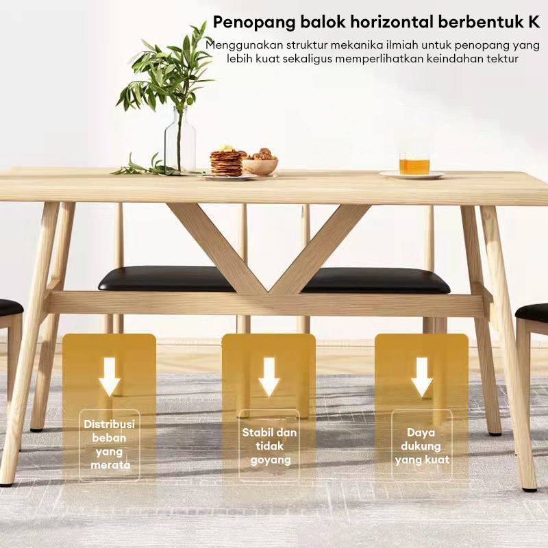 Jual BMZAR Meja Makan Set 4 Kursi Meja Makan 140CM Meja Kerja Meja ...