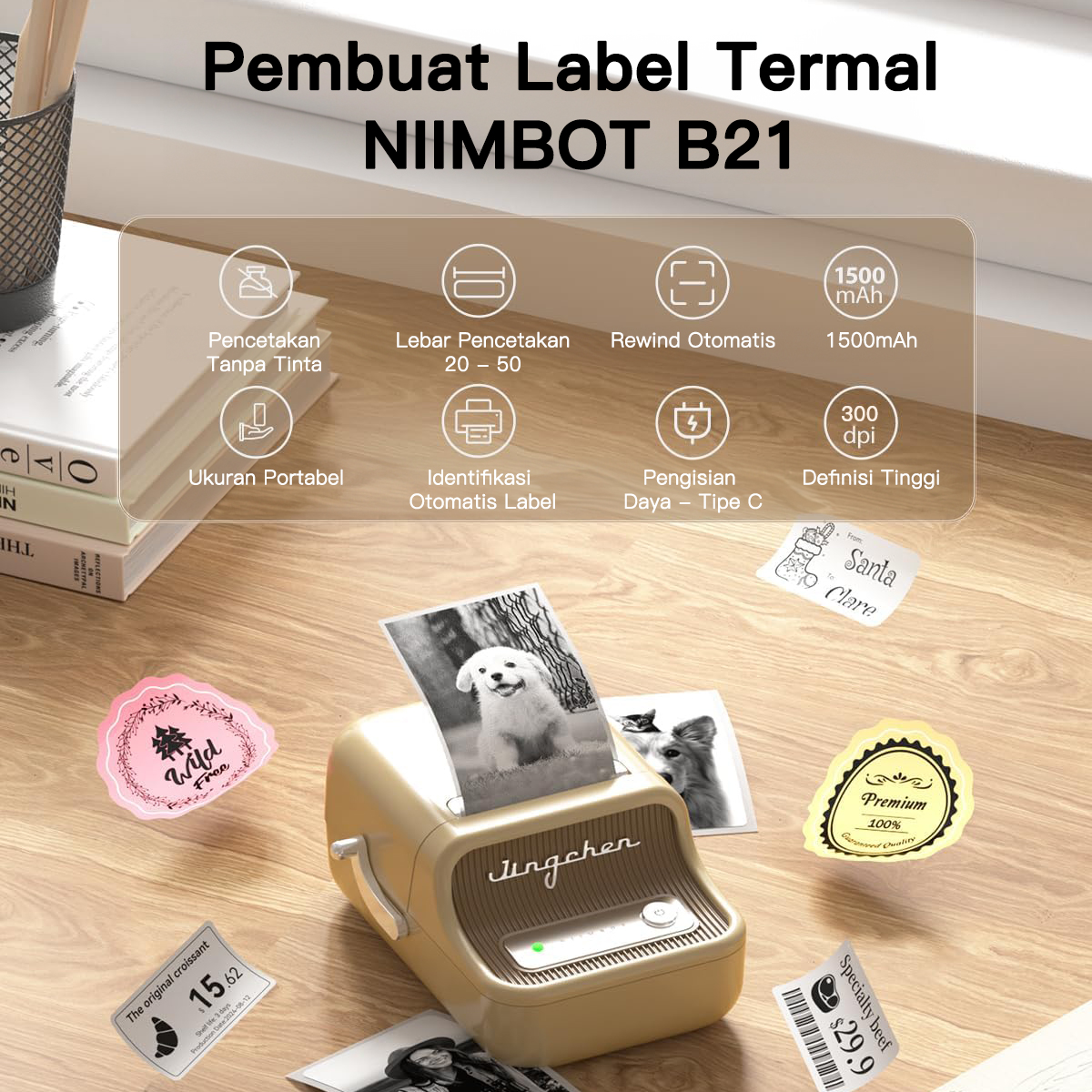 Jual NIIMBOT B21 Printer Label Barcode Harga Makanan, Cocok untuk ...