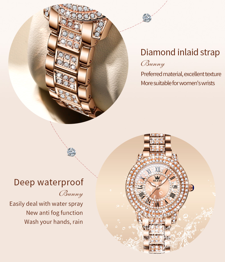 Jual OLEVS Jam Tangan Wanita Anti Air Original Unik Berlian Stainless ...