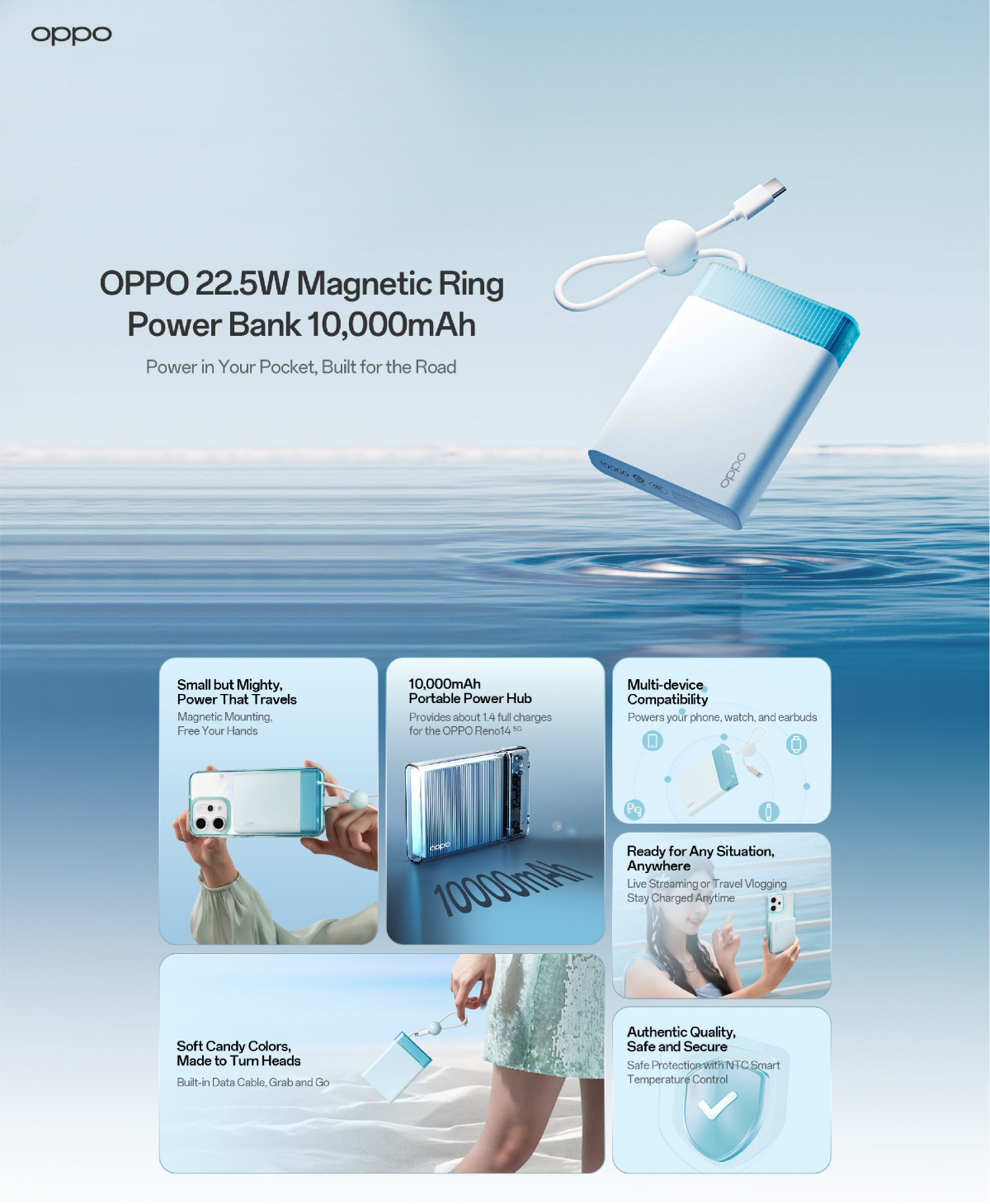 Jual OPPO 22.5W Magnetic Ring Powerbank PBSV00 [10,000mAh Portable ...