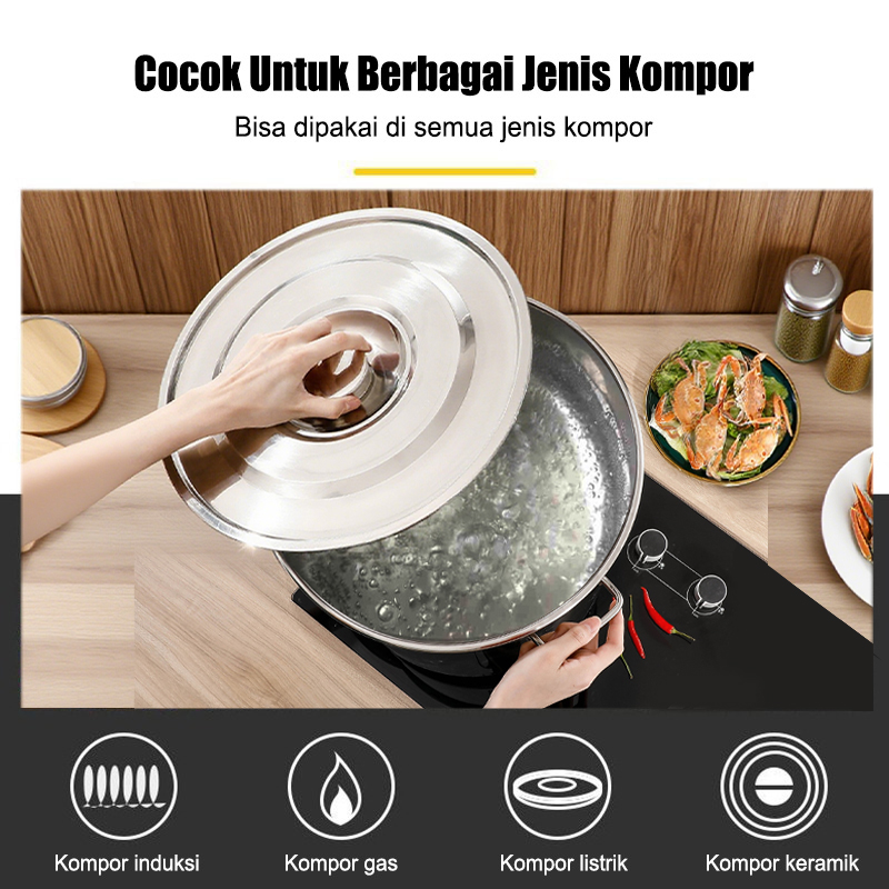 Jual Panci Besar Stainless Steel 304 - Kapasitas 12L/21L/34L/50L, Tebal ...