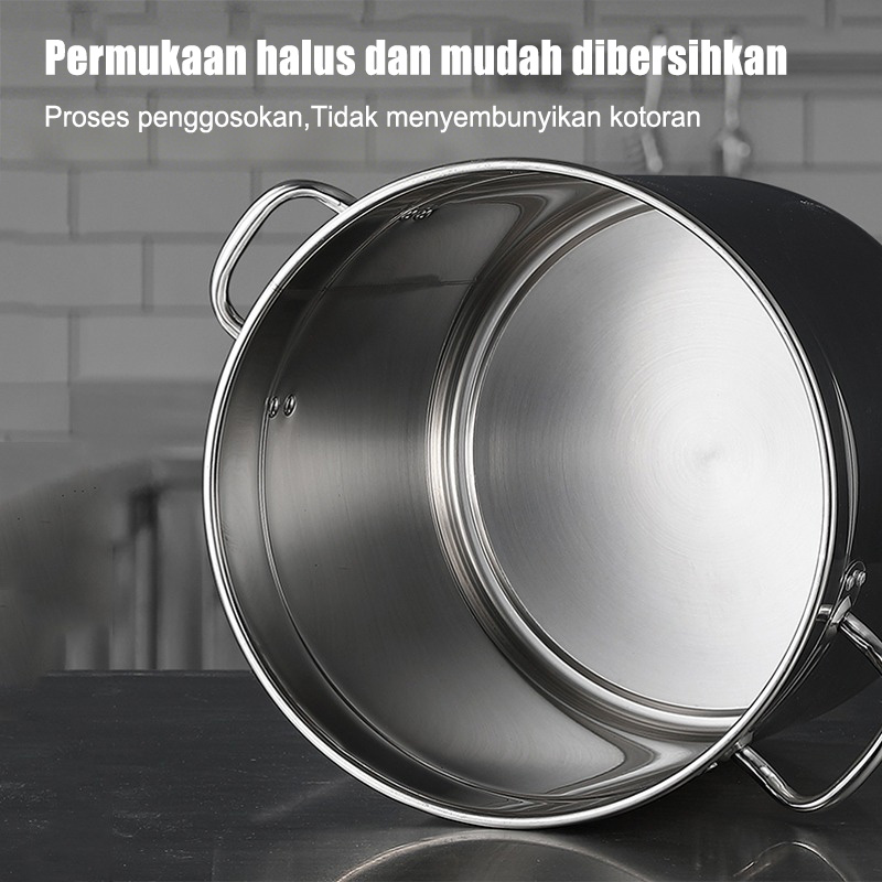 Jual Panci Besar Stainless Steel 304 - Kapasitas 12L/21L/34L/50L, Tebal ...
