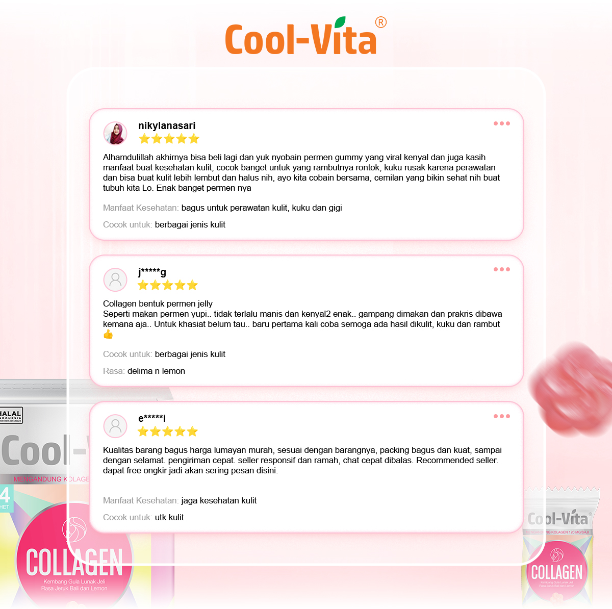 Jual Coolvita 1 Box Collagen Gummy - Suplemen Kolagen 120mg Manis dan Enak | Vitamin Cantik dari ...
