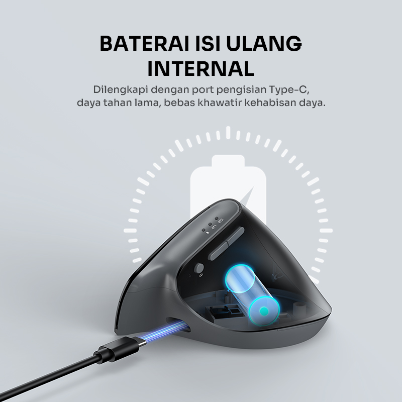 Jual ROBOT Guru Master 2 Mouse Wireless Vertikal Ergonomis Bluetooth ...