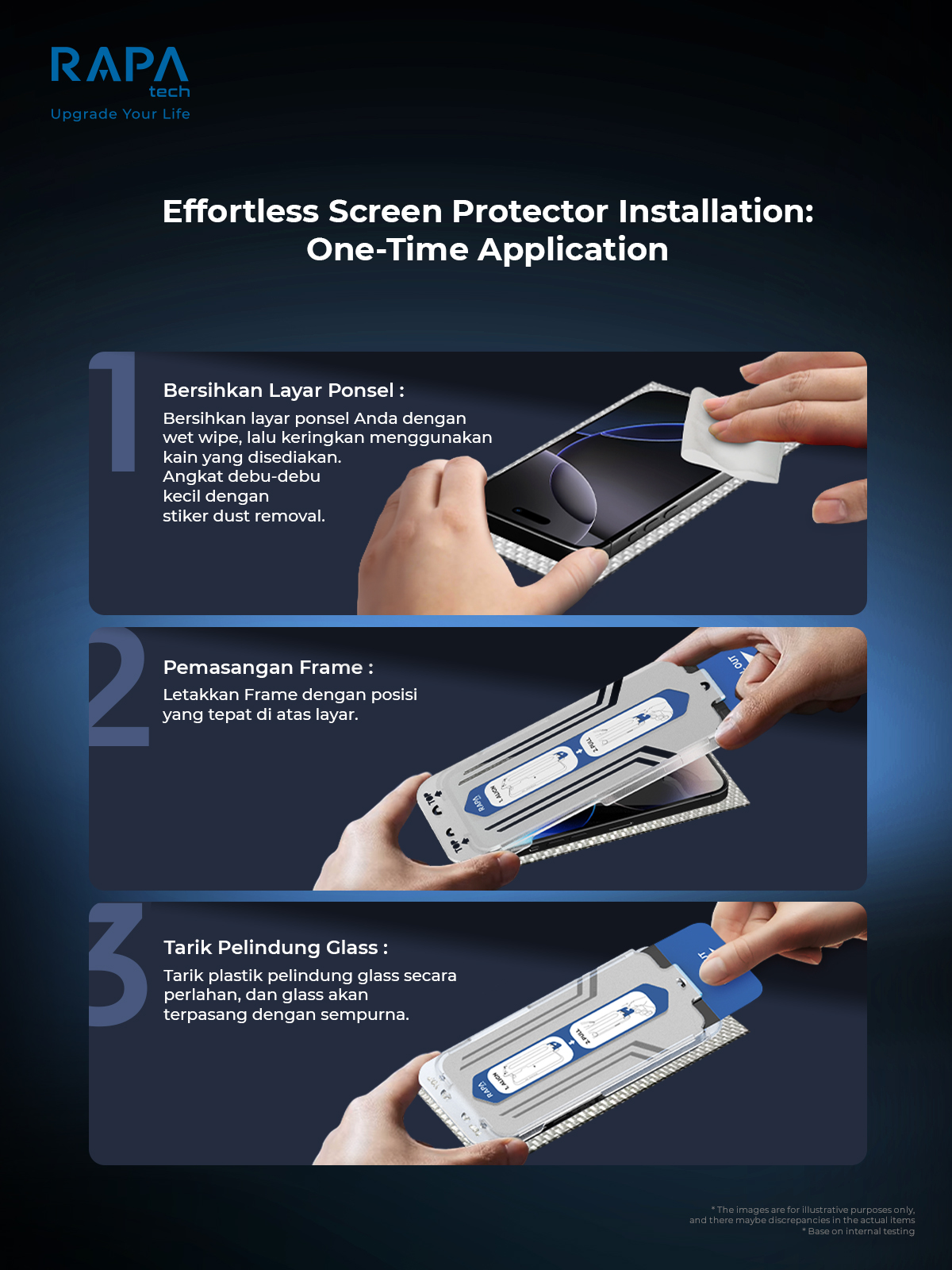 Jual RAPA tech Premium Tempered Glass Refill for iPhone 15 16 Series ...