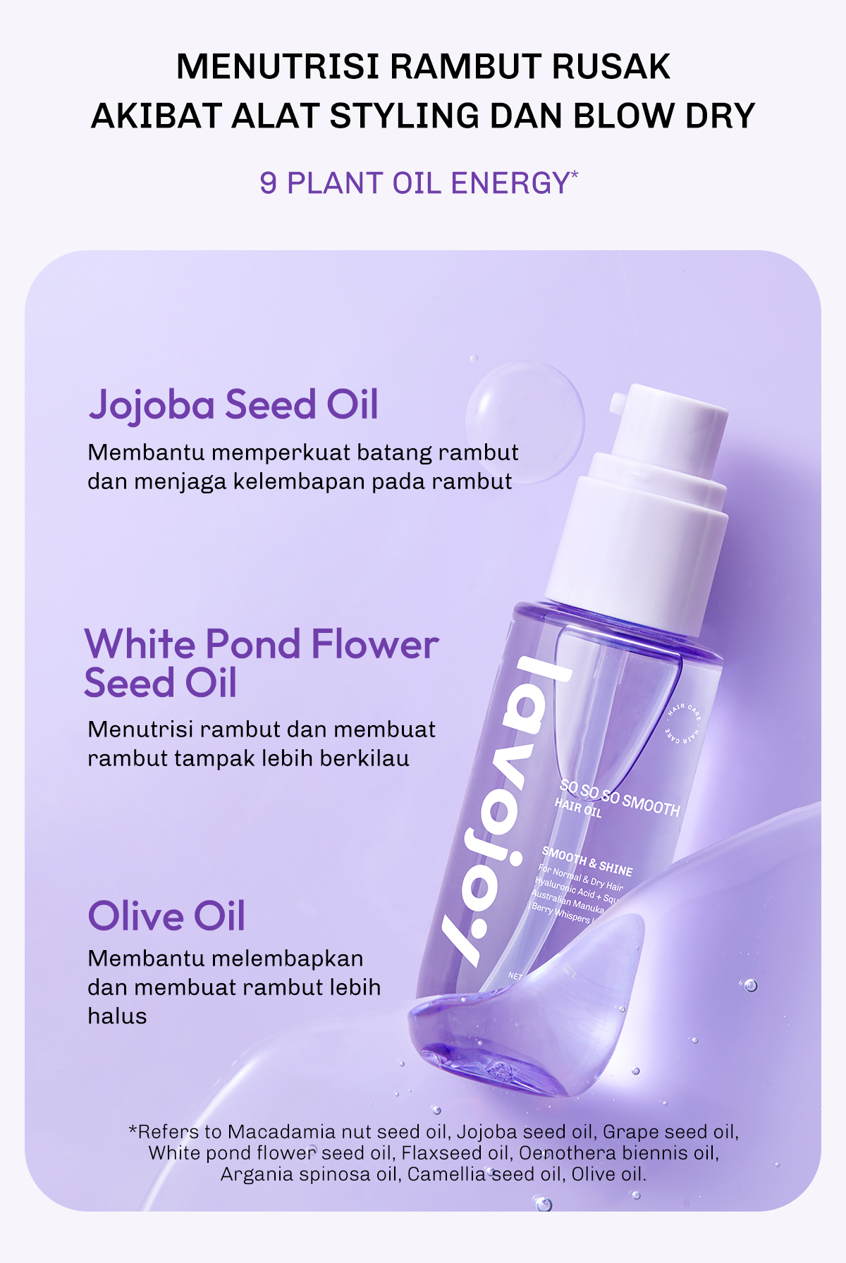 Jual Lavojoy So So So Smooth Hair Oil 80ml – Hair Oil Rambut Kering ...