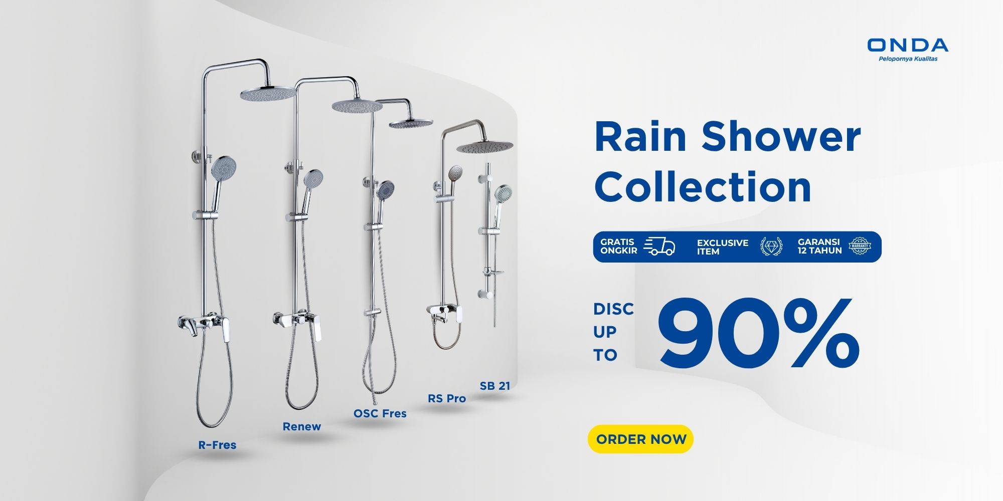 Jual ONDA Rain Shower Set Kamar Mandi 3 in 1 R-FRES Shower Tiang ...