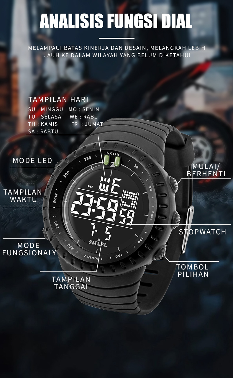 Jual SMAEL 1237 Original Jam Tangan SPORT Analog Digital Pria Wanita ...
