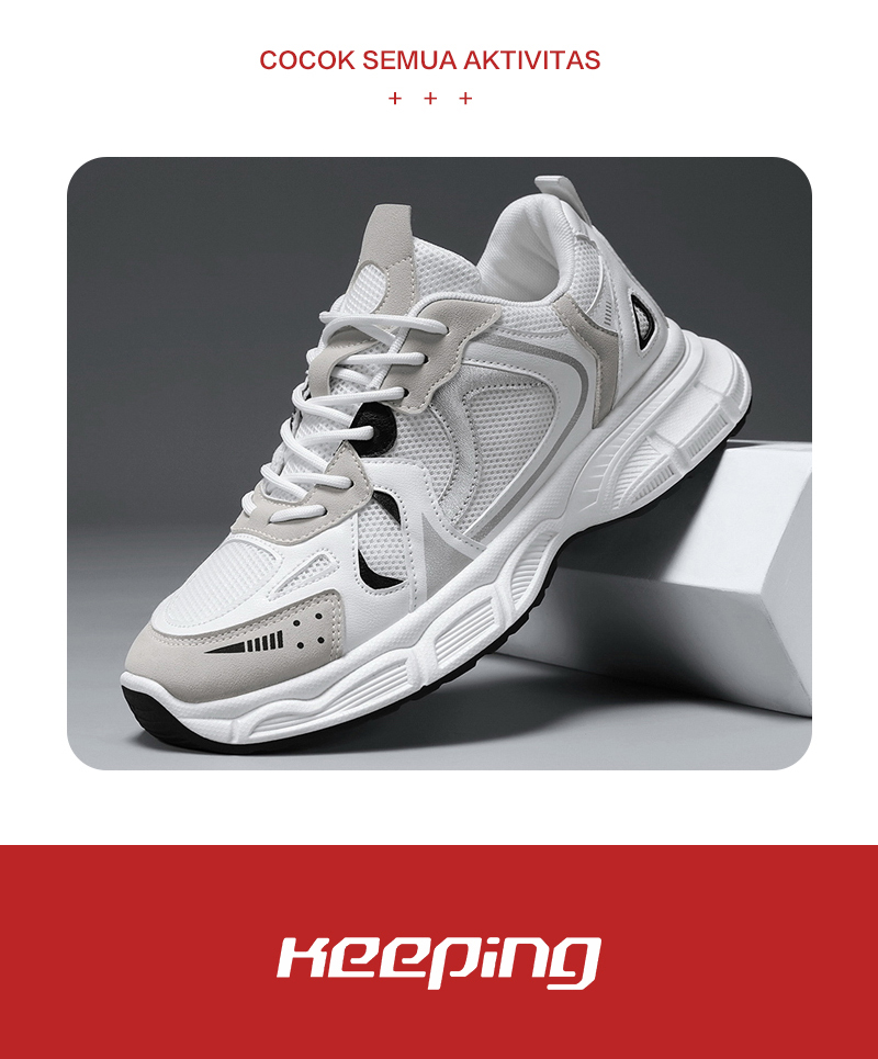 Jual Keeping Sepatu Pria Sepatu Olahraga Putih Sneakers Cowok Jalan ...