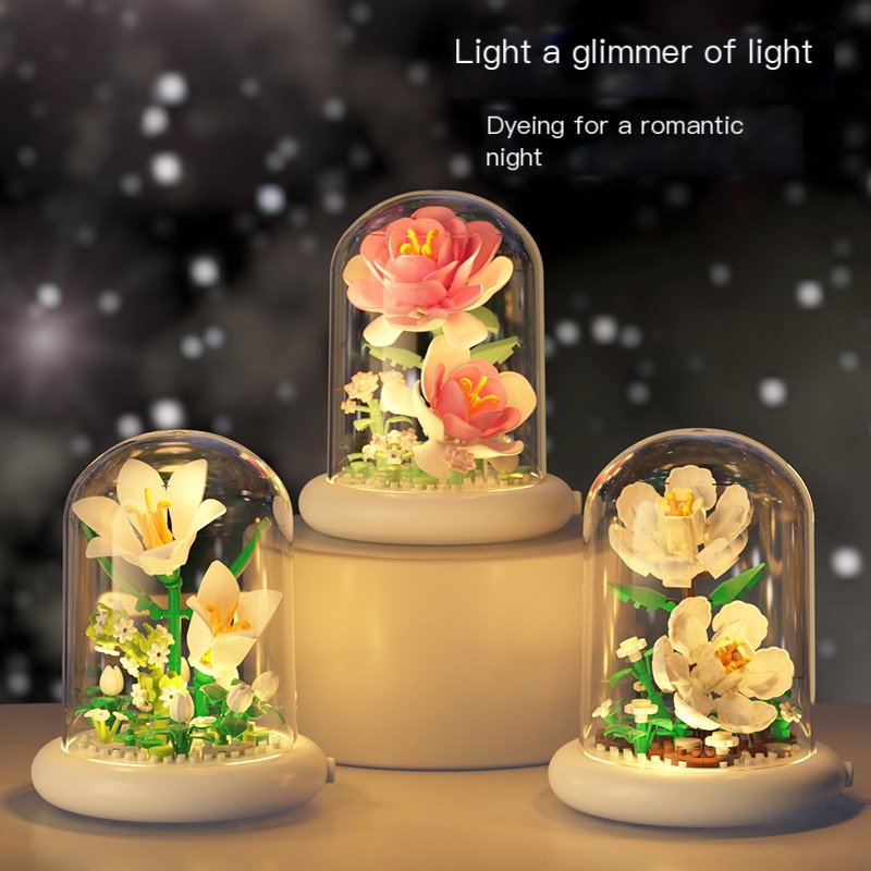 Jual [Bricks Bunga] Lampu Nano Block Bunga Mawar Brick Sunflower Balok ...