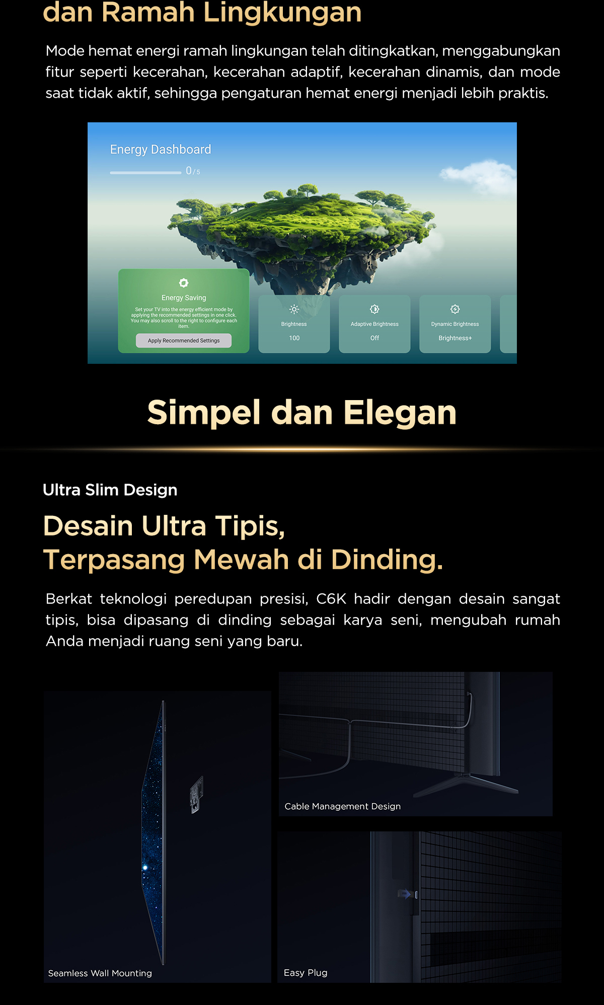 Jual TCL 65 Inch QD-Mini LED TV C6K - Halo Terminator - Onkyo 2.1 ...