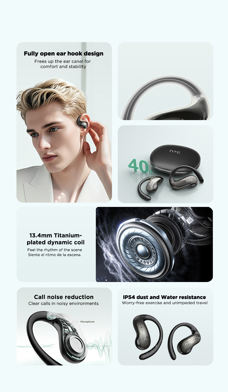 Jual HTC NE19 True Wireless Bluetooth Headset V6.0 Headset Terjemahan AI Terjemahkan ke dalam ...