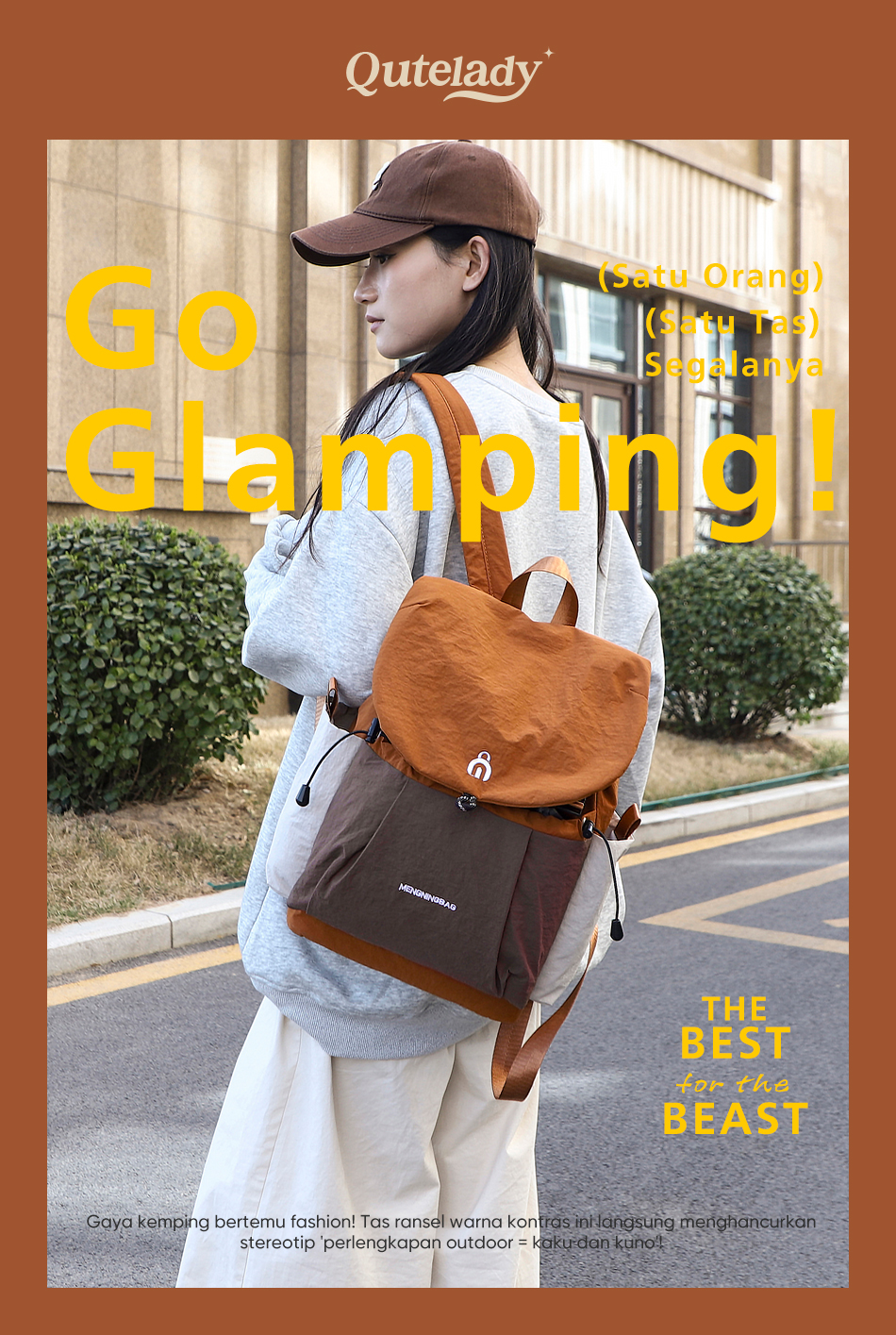 Jual QUTELADY Tas Ransel Wanita Besar Ringan Travel Kerja Sekolah QT ...