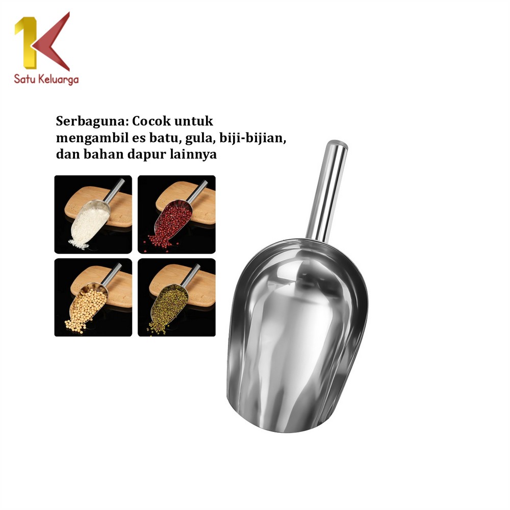 Jual Satu Keluarga Sendok Es Batu Ice Scoop Stainless Steel C1323 Sekop ...