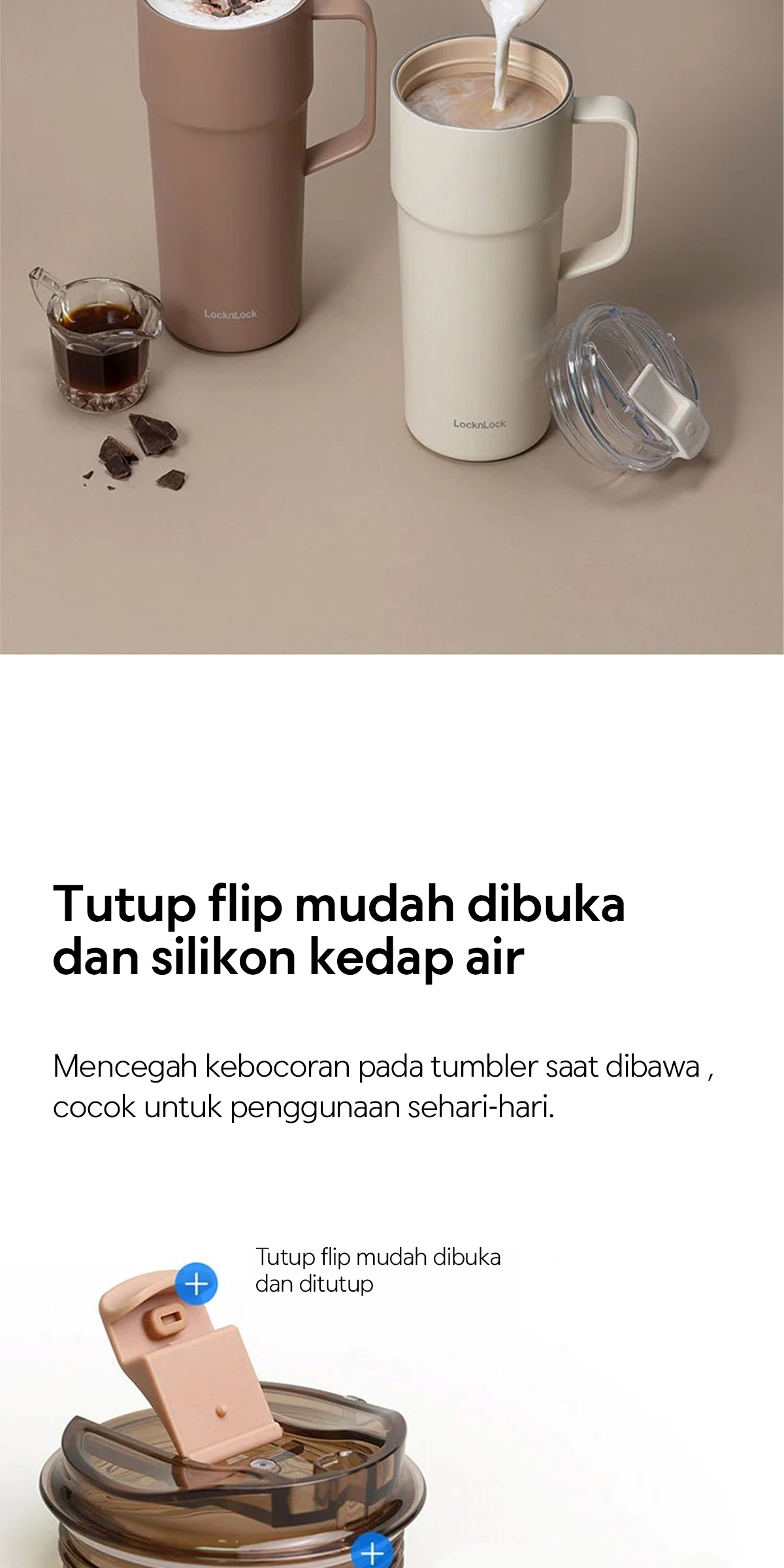 Jual LocknLock Metro Cafe Ceramic Coating Tumbler With Handle 750ml ...