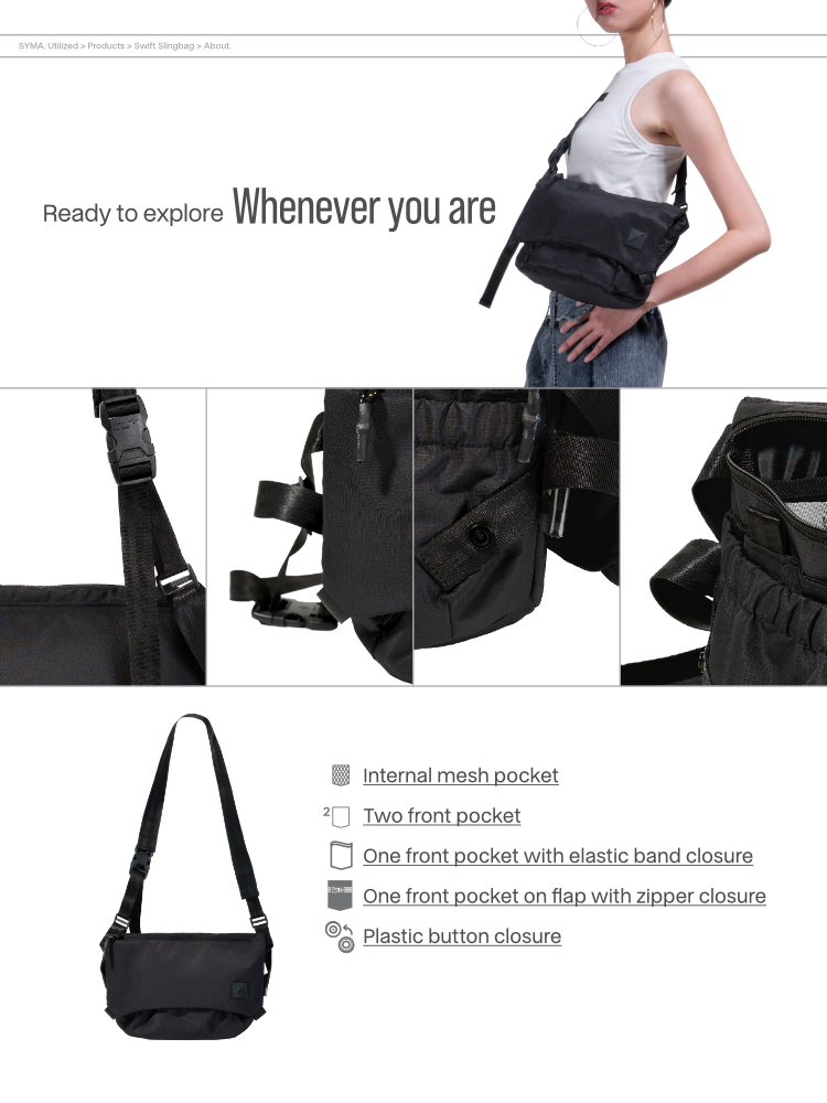 Jual SYMA. Swift Sling Bag Black | Shopee Indonesia