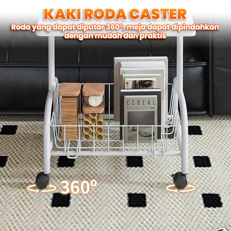 Jual Meja Roda Troli Serbaguna Meja Kayu – Rak Buku / Meja Samping Sofa ...