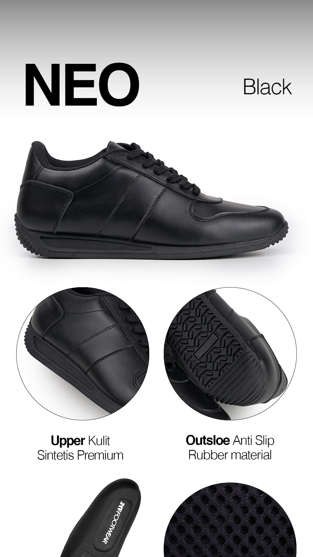 Jual JYF - Neo Black Sepatu Pantofel Formal Pria Formal Casual Kulit ...