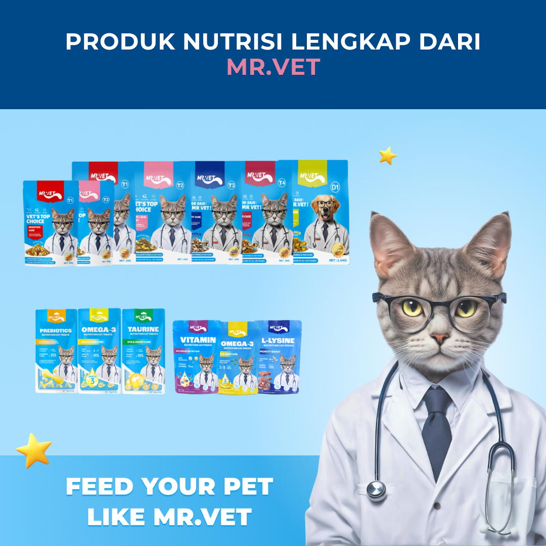 Jual Mr. Vet - Makanan Kucing Kering Mr.Vet T1 300g atau T2 300g ...