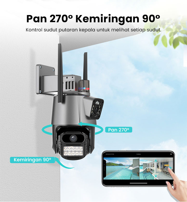 Jual Sonix IP Camera SCM01 CCTV 8MP 4K Dual Lens Outdoor Kamera Wifi ...