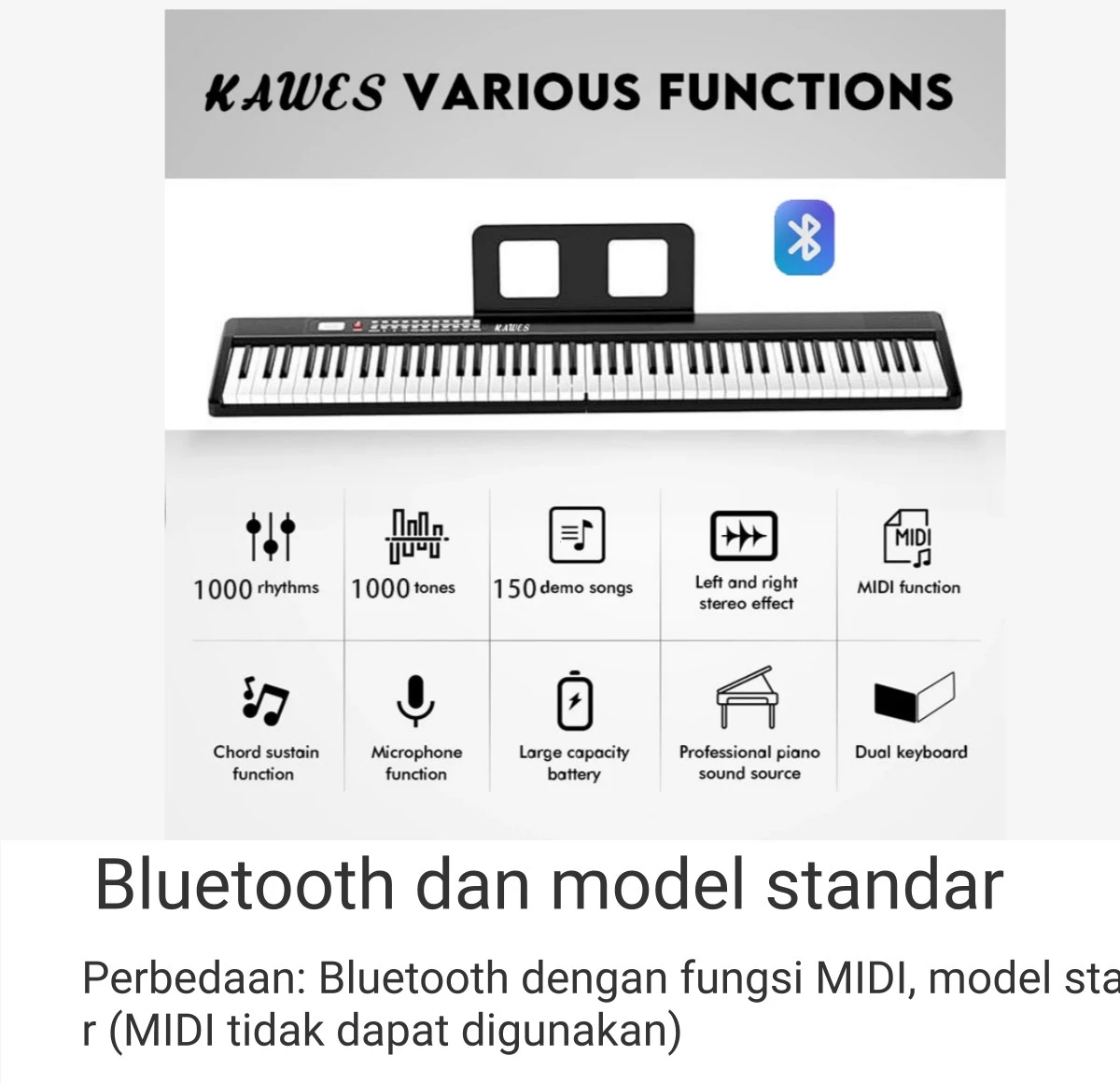 Jual KAWES 88 Tuts Keyboard Piano Lipat Keyboard Piano Elektronik ...