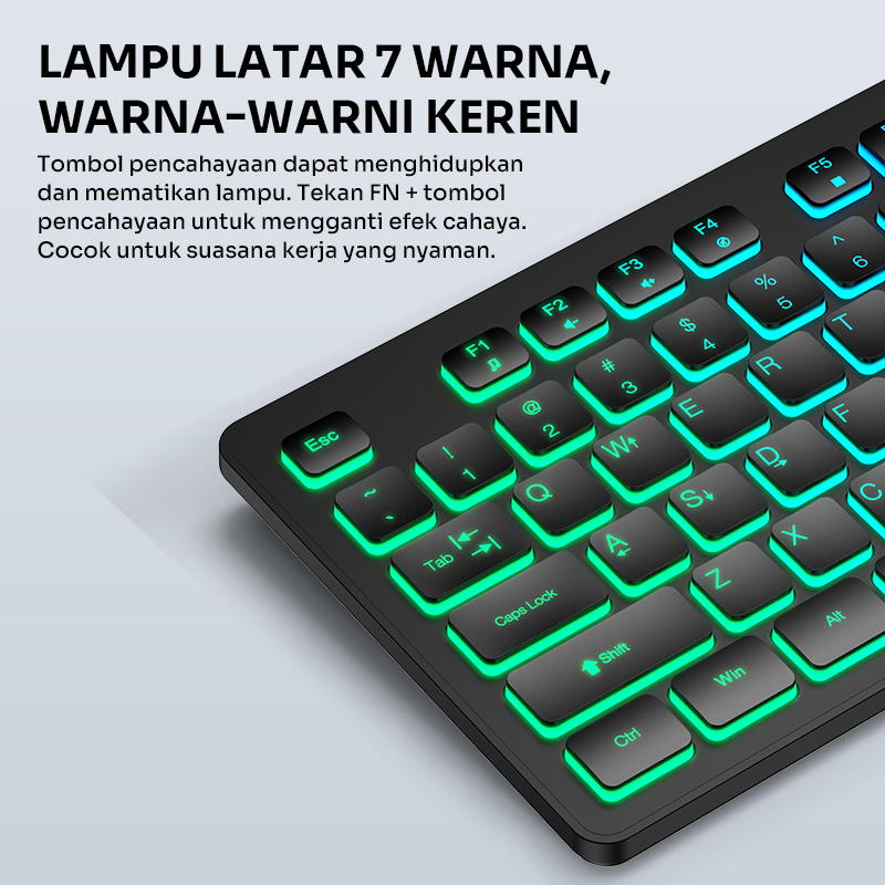 Jual ROBOT Keyboard Kabel Backlit 7 Warna Ultra Tipis RGB Keyboard ...