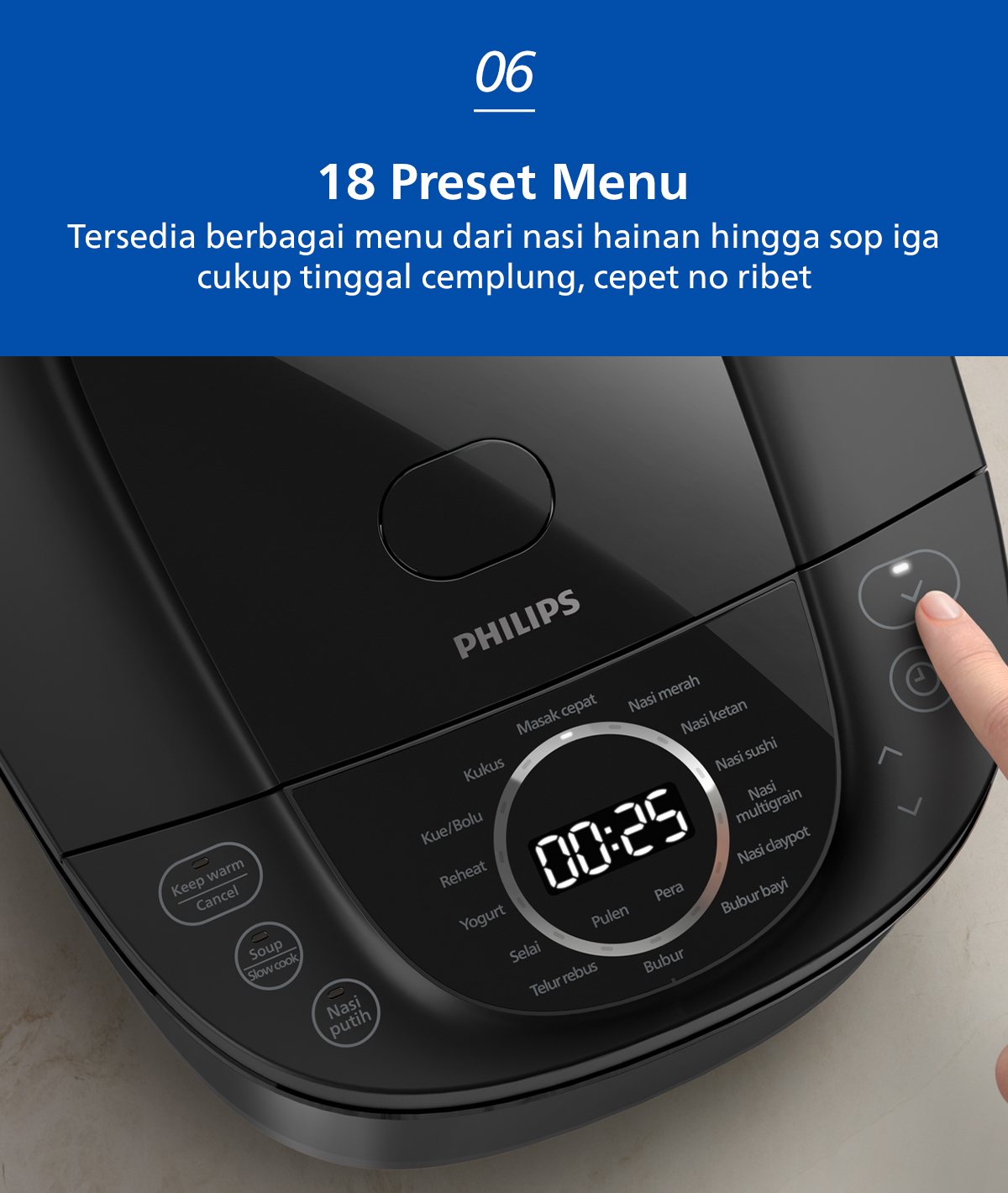 Jual Philips Digital Rice Cooker Magicom 1.8 L - 3000 Digital Series ...