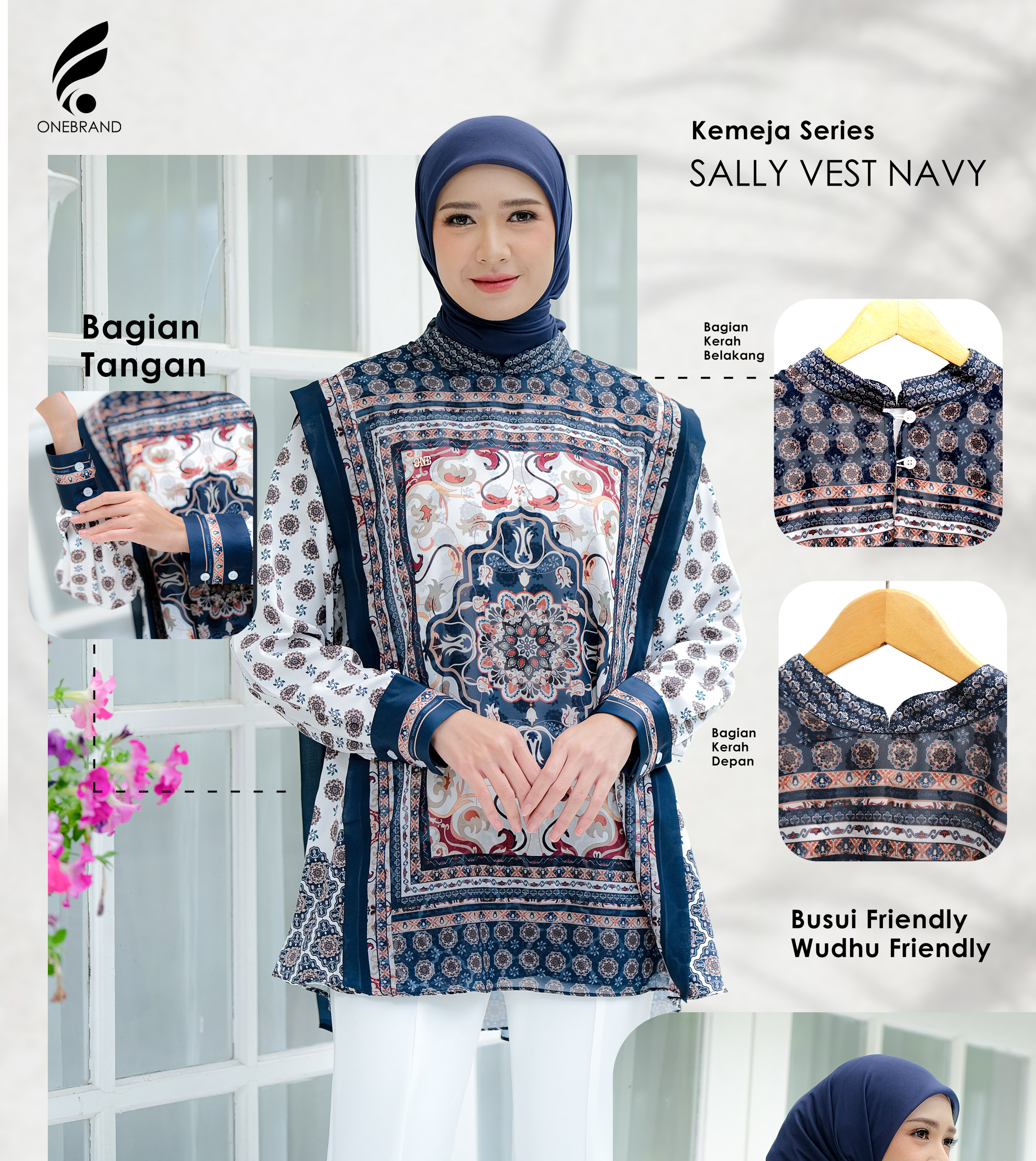 Jual ONEBRAND Hijab CLARA SALLY Vest ayesha soft babydoll | Kemeja Vest ...