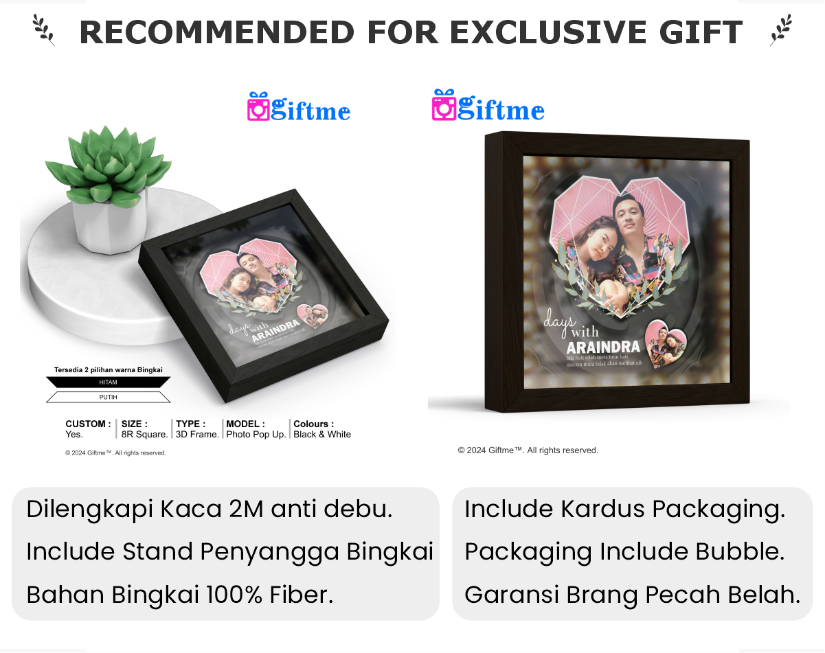 Jual GIFTME Bingkai Foto 3D Custom Foto dan Ucapan dilengkapi Lampu LED bisa untuk Kado | Shopee ...