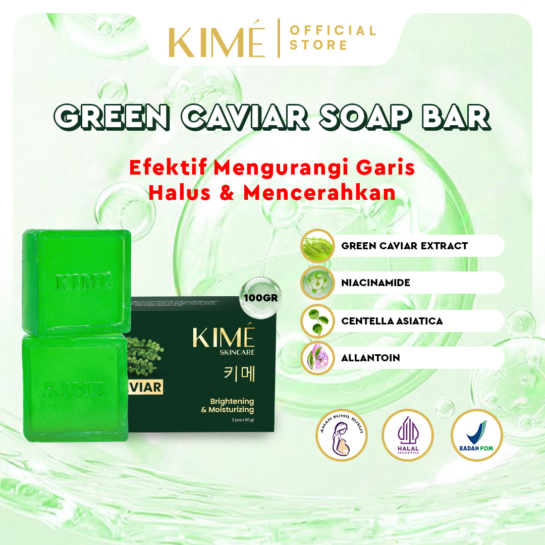 Jual KIME Green Caviar Soap Bar – Sabun Batang Natural Pencerah & Anti ...