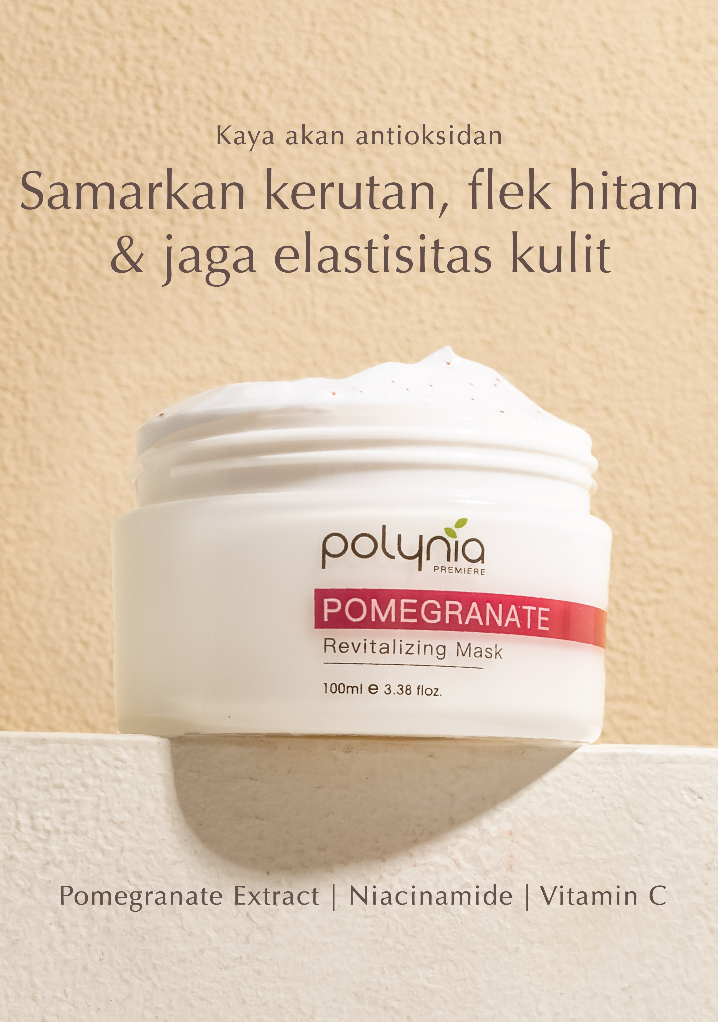 Jual [ FREE MASK ] POLYNIA | Pomegranate Revitalizing Face Mask ...