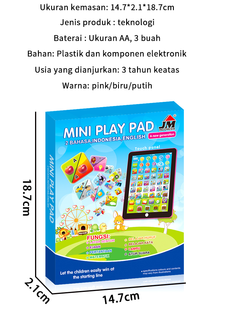 Jual Habibi Mainan Tablet Anak Mini Edukasi Model iPad dengan Fitur ...