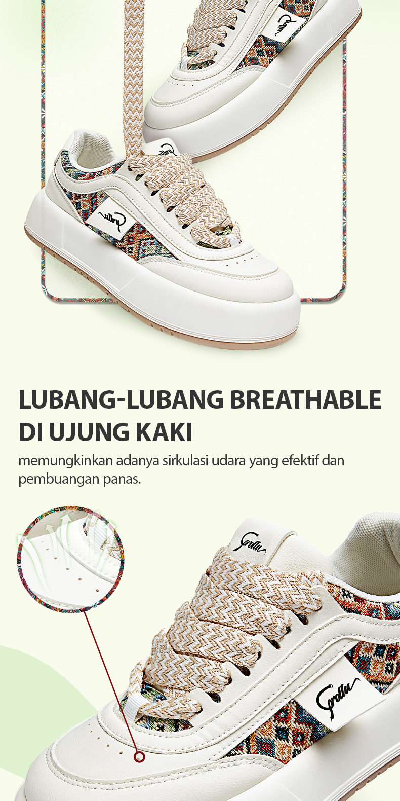 Jual COROLLA Bohemia Sepatu Wanita Hak Tinggi Sneakers Casual Ringan ...