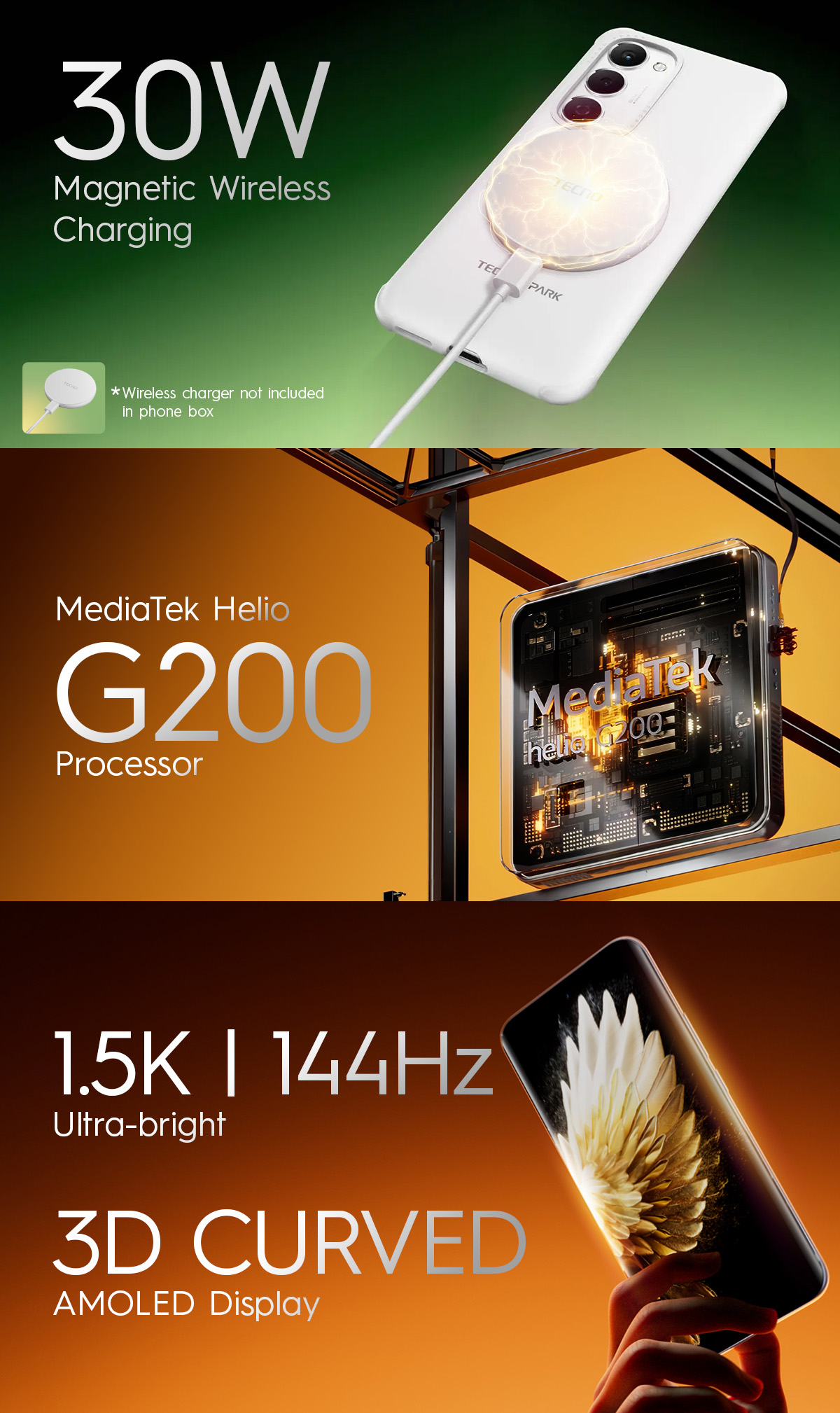 Jual TECNO SPARK 40 Pro+ - 8+8GB*/256GB, Mediatek Helio G200, 30W ...