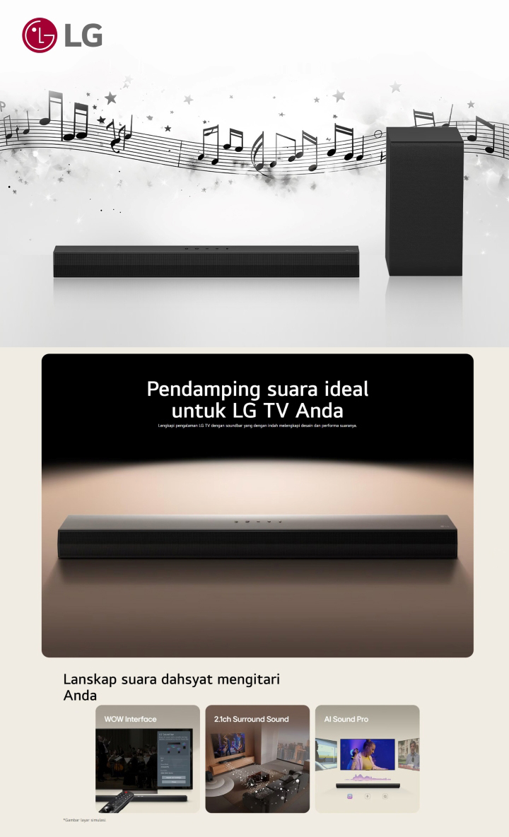 Jual LG Sound Bar Bluetooth Stereo Home Audio Daya Hemat Black S40T ...