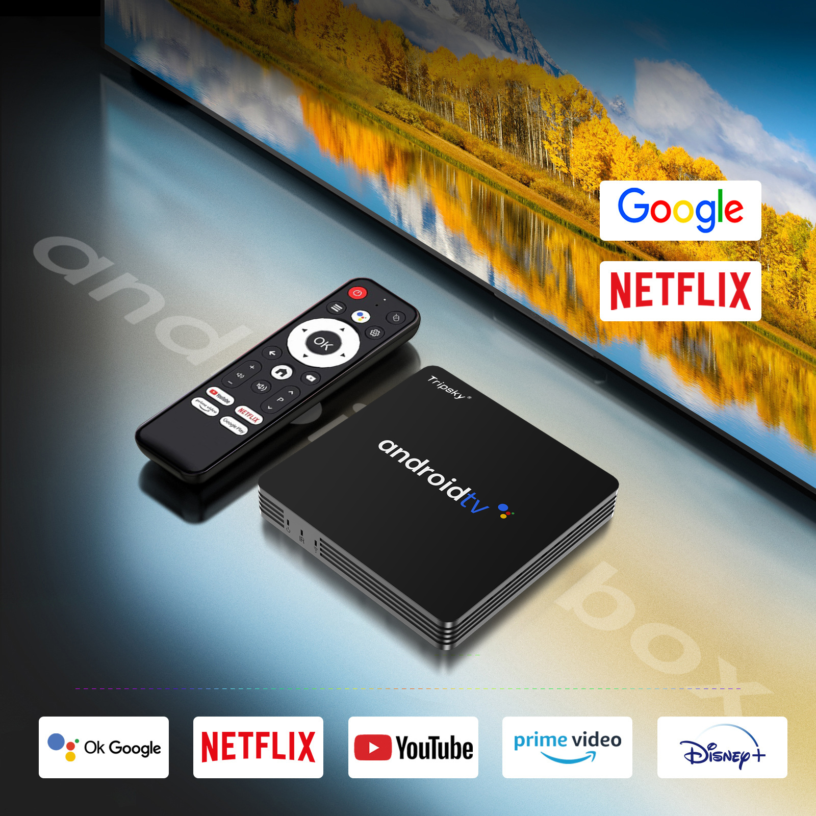 Jual Tripsky Android TV Box Ram4GB Rom 32GB Android 14.0 WiFi 4K HD ...