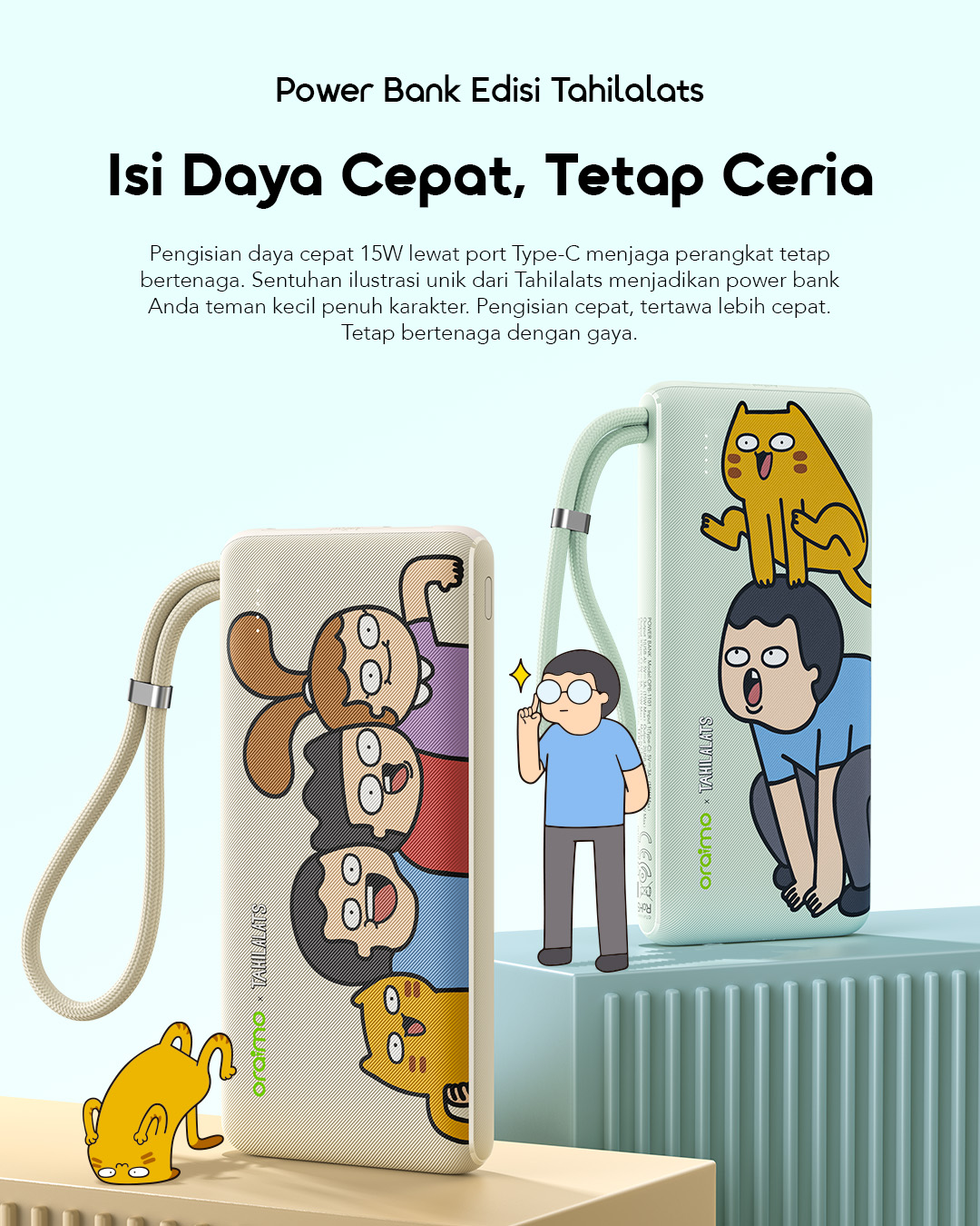 Jual oraimo x Tahilalats Powerbank Toast 15 Boost OPB-1101 Fast ...
