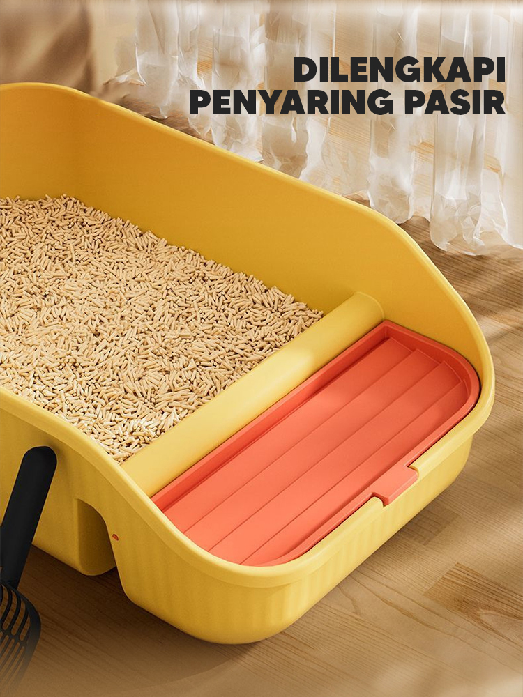 Jual FOCAT Pet Litter Box Kucing Extra Besar M38 Cat Litter Box / Toilet Pasir Kucing GRATIS ...