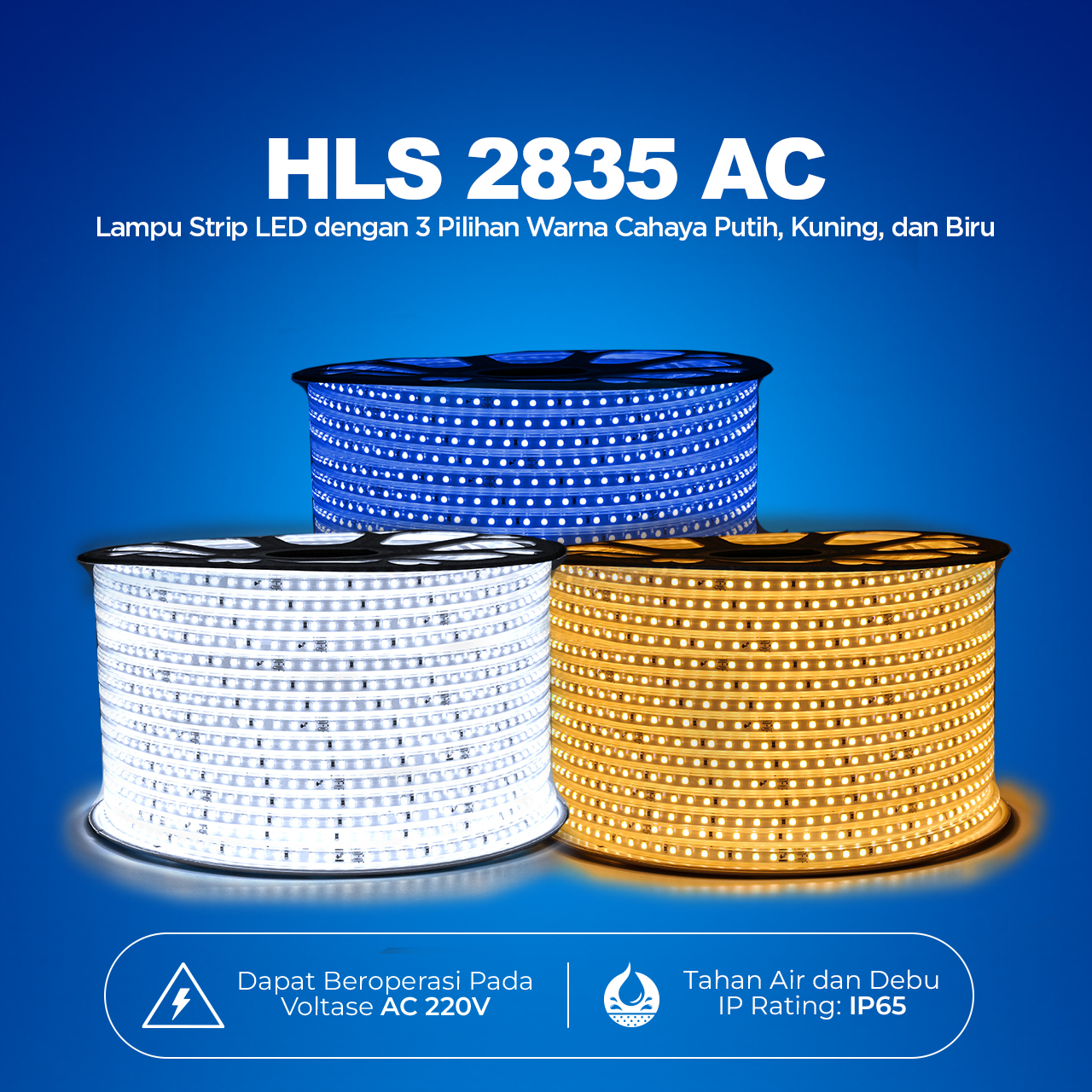 Jual Hannochs Lampu Strip LED HLS 2835 60L 6W 7MM AC 220V (100 Meter ...