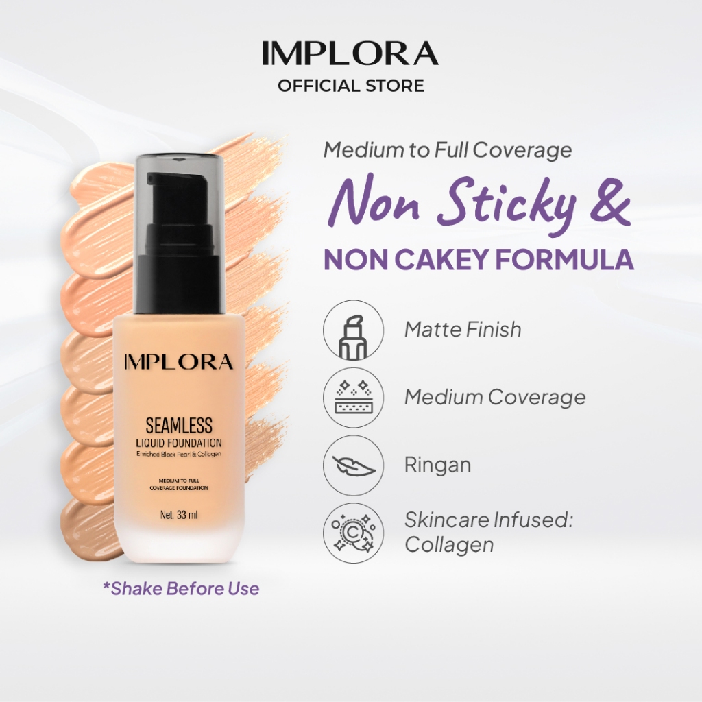 Jual IMPLORA Seamless Liquid Foundation l Ayah Bunda Mart | Shopee ...