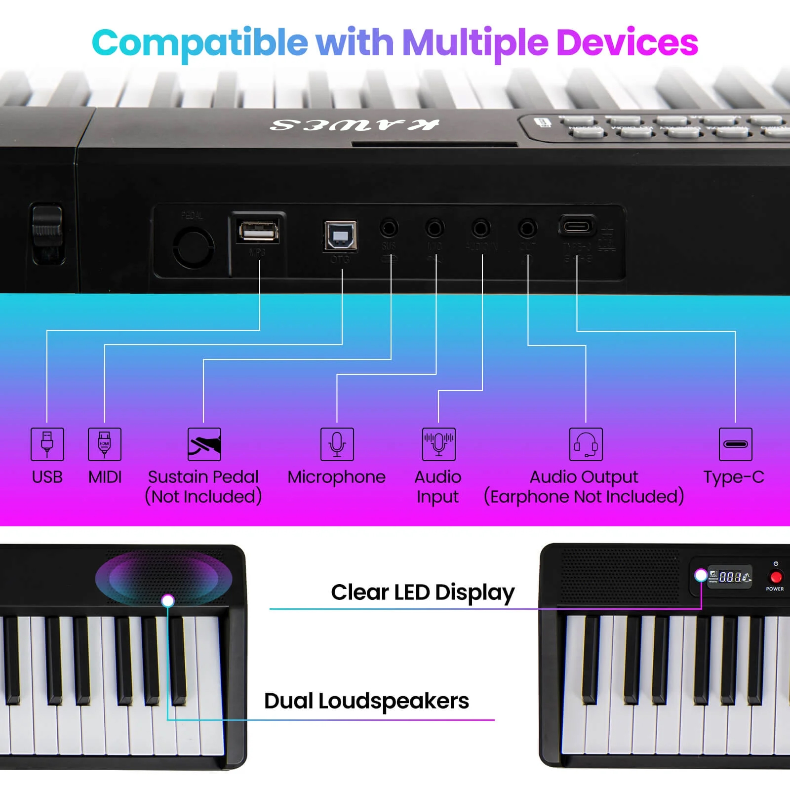 Jual KAWES 88 Tuts Keyboard Piano Lipat Keyboard Piano Elektronik ...
