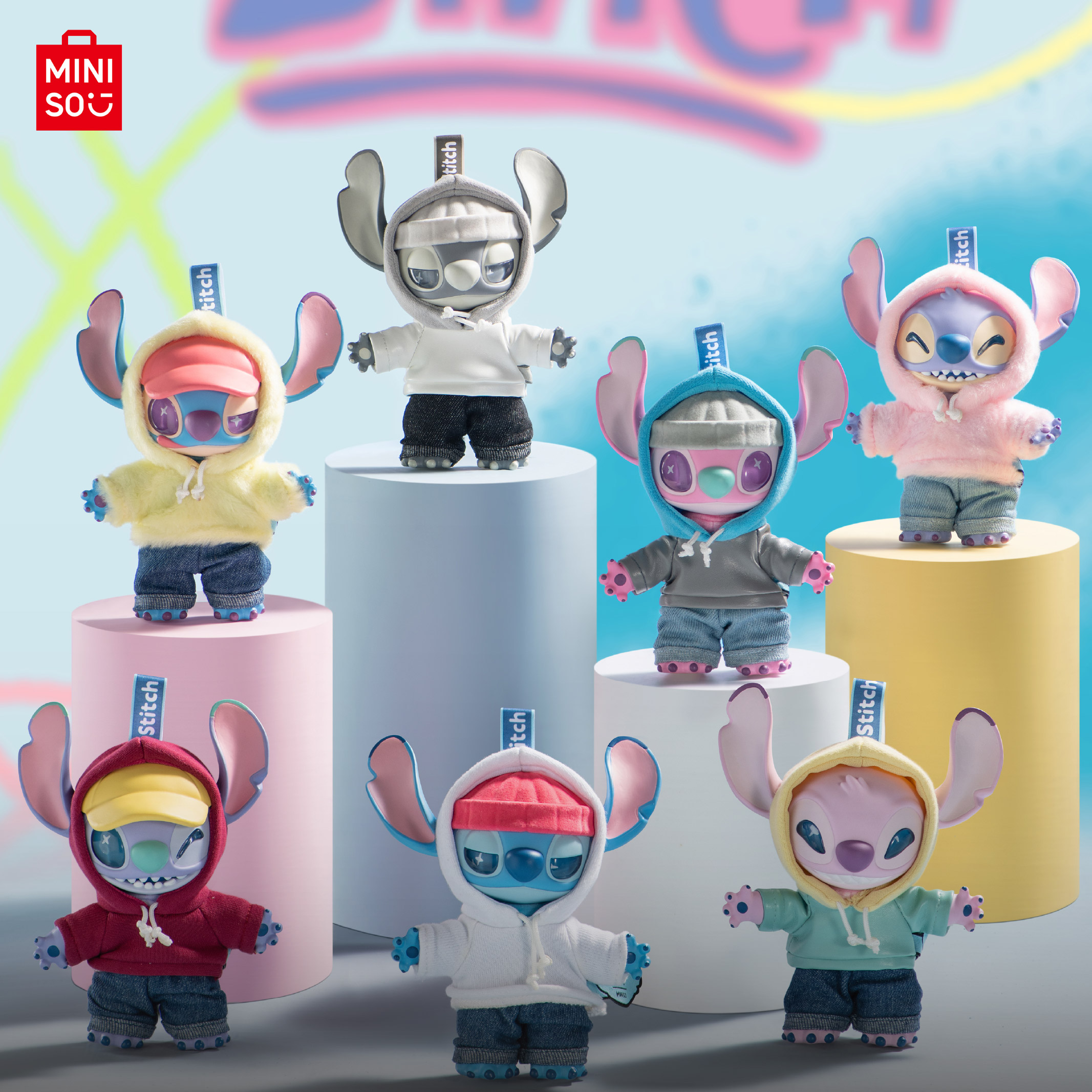 Jual MINISO X Disney Stitch GenZ Street Collection Vinyl Plush Pendant ...