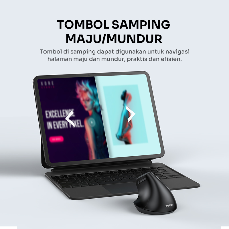 Jual ROBOT Guru Master 2 Mouse Wireless Vertikal Ergonomis Bluetooth ...