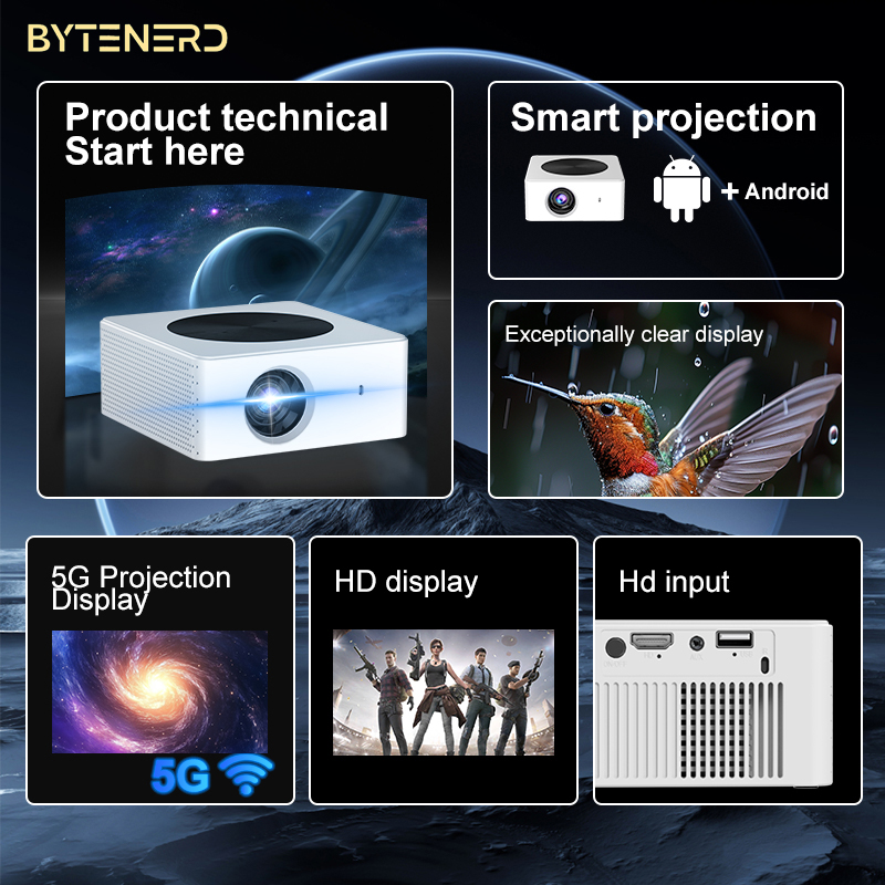 Jual Bytenerd Proyektor Android TV 9000 Lumen Smart Projector Android ...